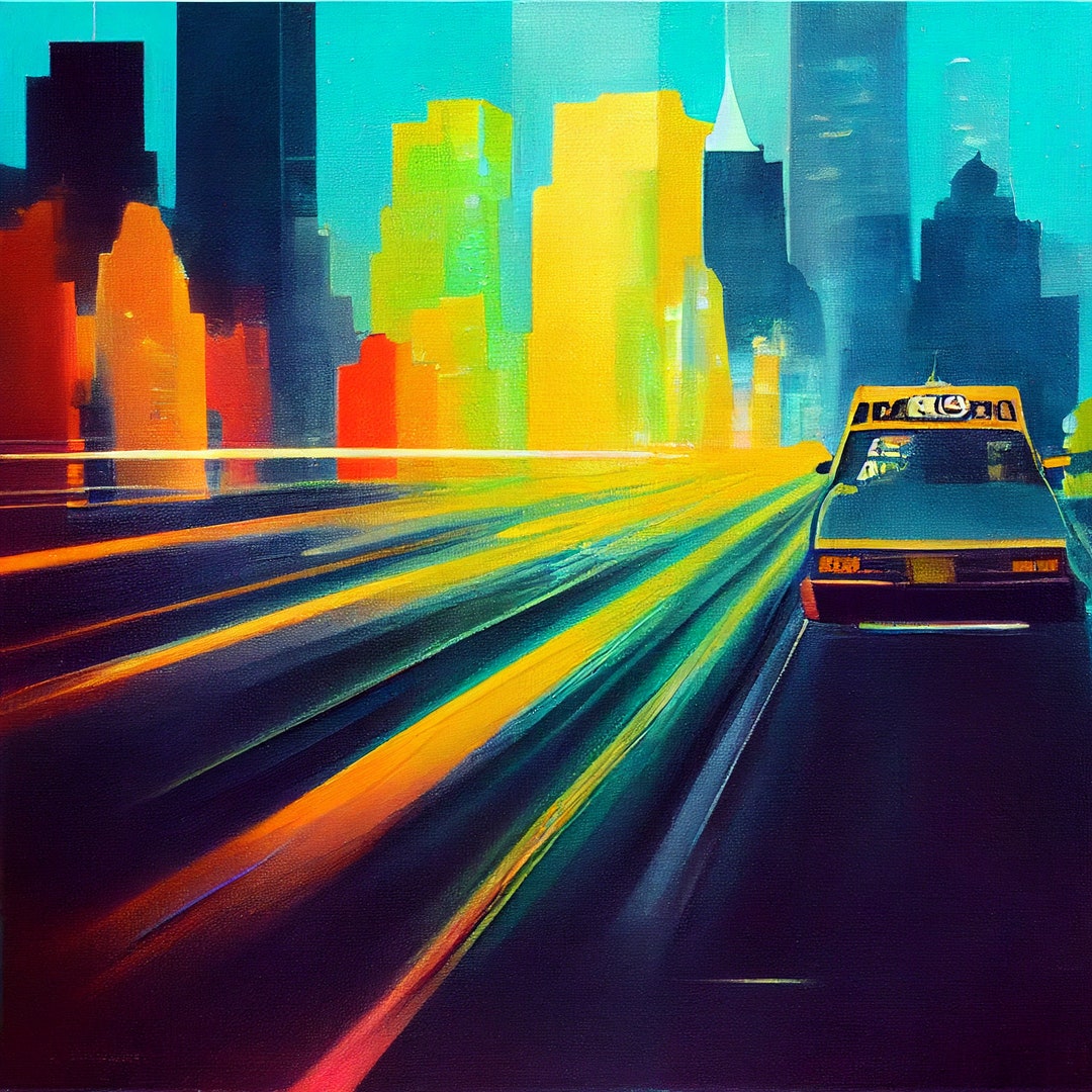 Taxi Driving in New York • Digital Artwork • 2022 • Digital Artwork for ...