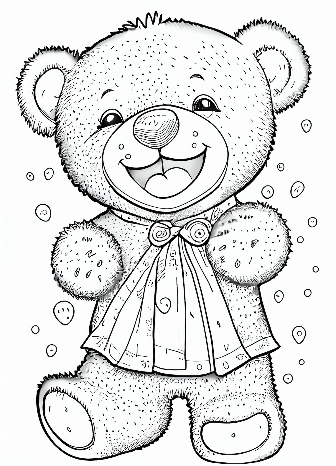 Joyful Chuckles: 7 Laughing Teddy Bear Coloring Pages in DIN A4 Size ...