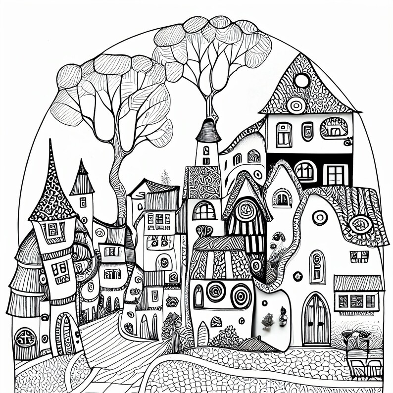 Hundertwasser Coloring Pages the Ultimate XXL Collection - Etsy