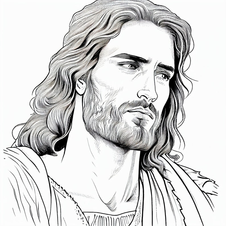 12 Unique Jesus Christ Art Coloring Pages for Kids and Adults - Etsy