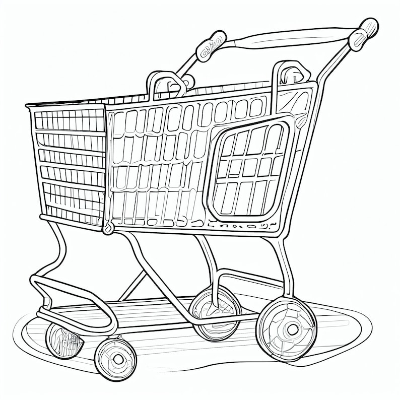 40 COLORING PAGES Shopping Carts Instant DIGITAL Download - Etsy