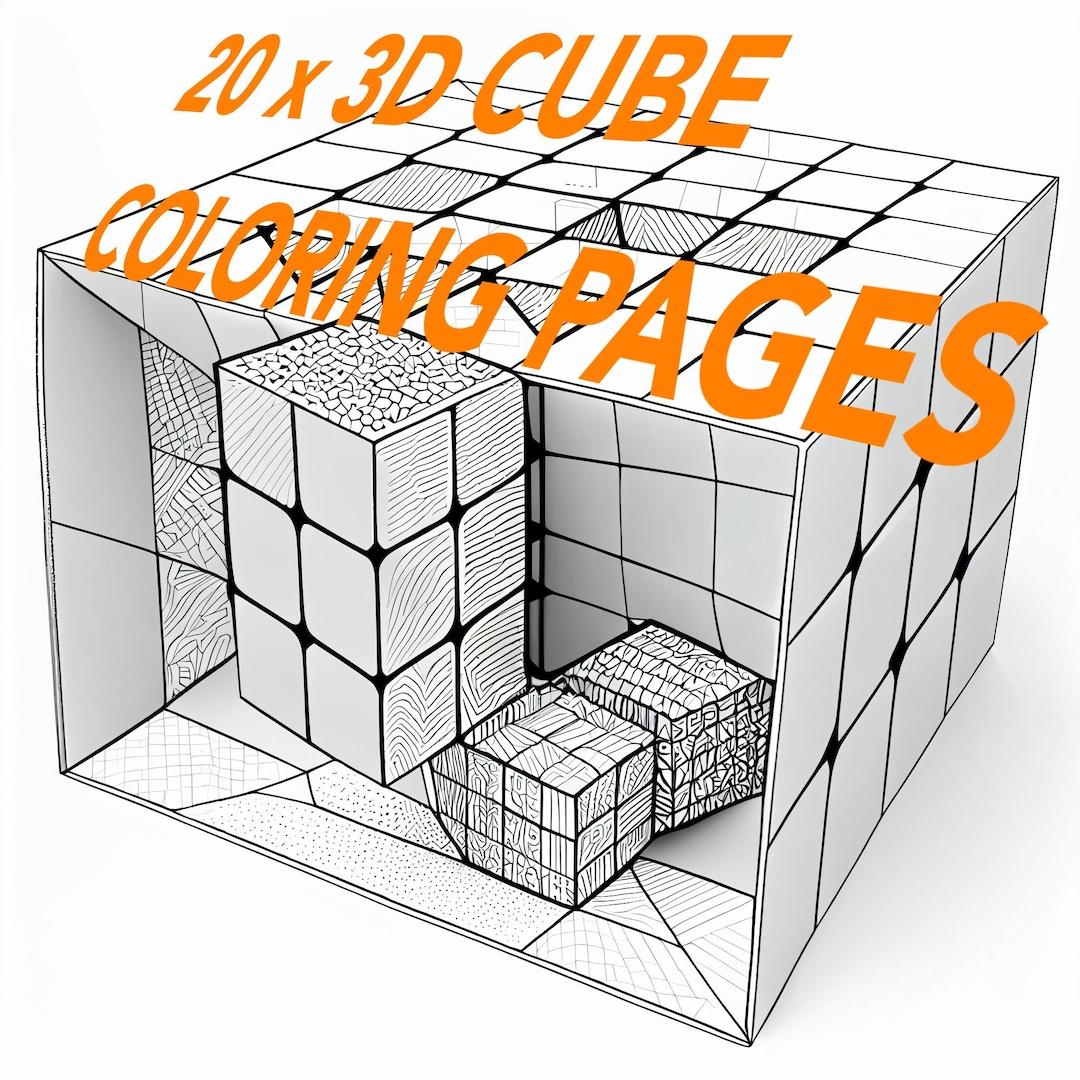 20 X 3D CUBE COLORING PAGES - Fun and Engaging Activity for All Ages ...
