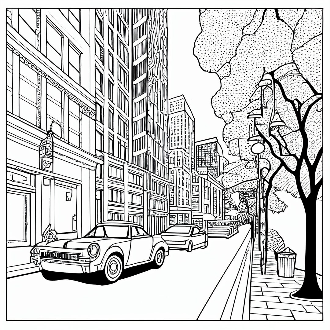 Exploring the City: Detailed Coloring Pages for All Ages" PRINT & PAINT ...