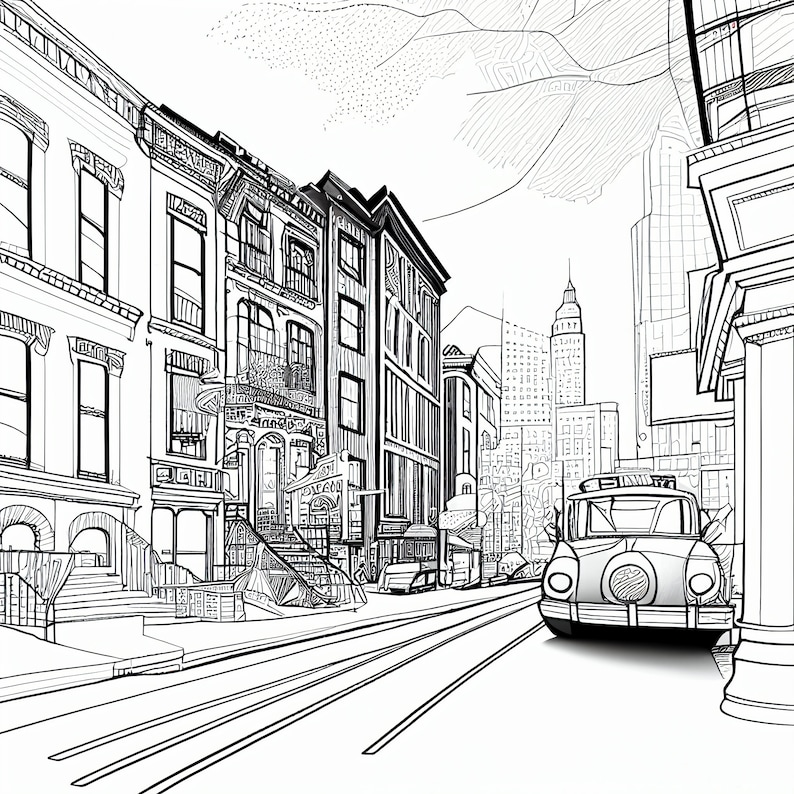 Exploring the City: Detailed Coloring Pages for All Ages" PRINT & PAINT ...