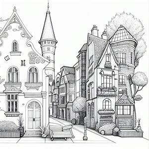 Exploring the City: Detailed Coloring Pages for All Ages" PRINT & PAINT ...