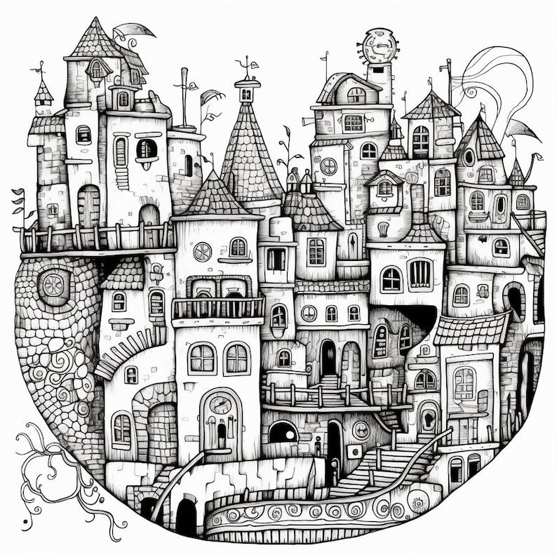 Hundertwasser Coloring Pages The Ultimate Xxl Collection Etsy