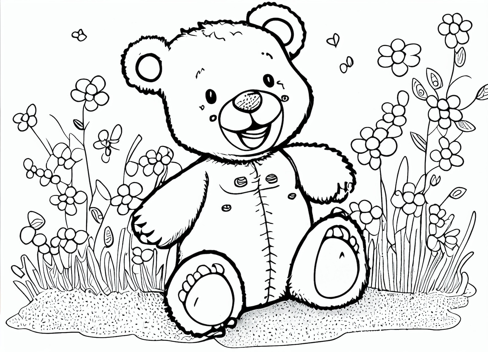 Giggles and Grins: 11 Laughing Teddy Bear Coloring Pages to Delight and ...