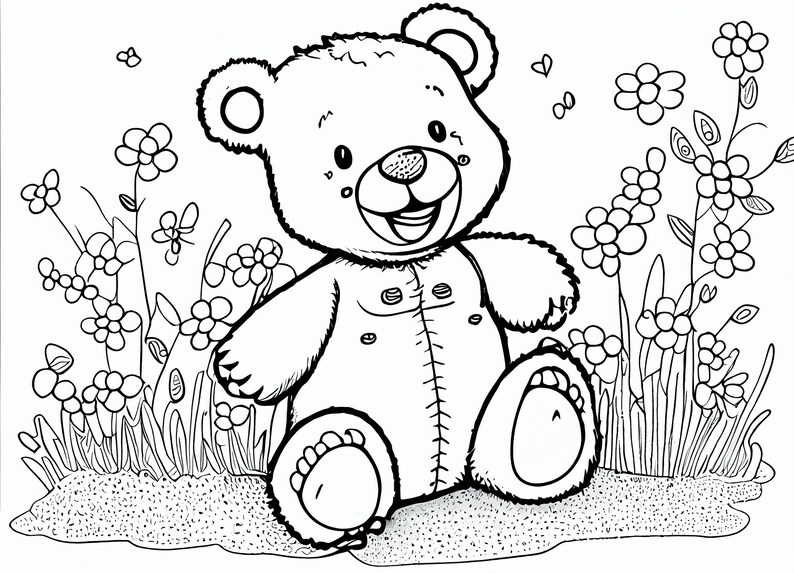 Giggles and Grins: 11 Laughing Teddy Bear Coloring Pages to Delight and ...