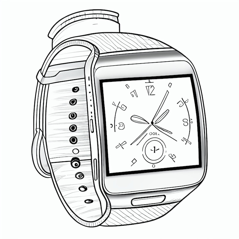 30 Smartwatch Coloring Pages Color Your Way to a Smarter - Etsy
