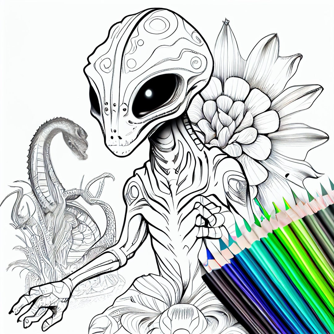 Explore the Galaxy With 20 Unique and Intriguing Aliens Coloring Pages ...