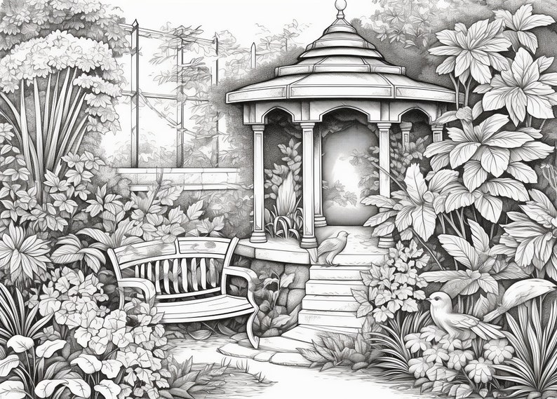50 Secret Garden Coloring Pages for Instant Download for - Etsy