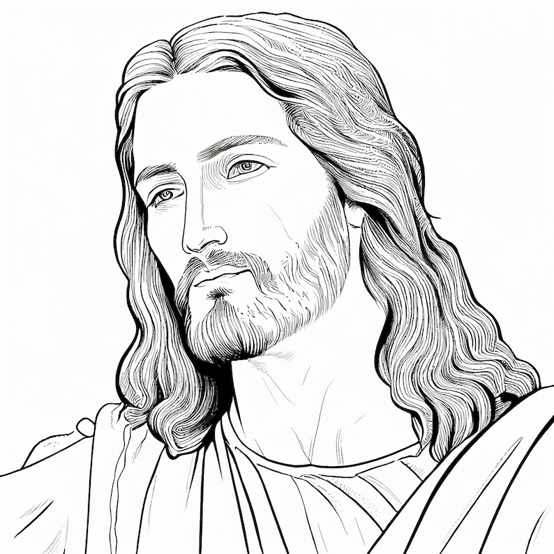 12 Unique Jesus Christ Art Coloring Pages for Kids and Adults - Etsy