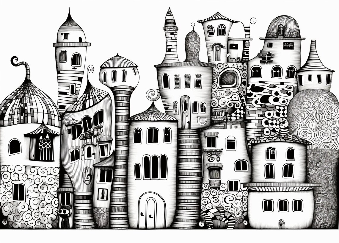 Hundertwasser Coloring Pages christmas 2023 Edition Exclusively on Etsy ...