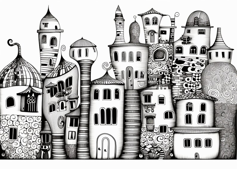 Hundertwasser Coloring Pages christmas 2023 Edition Exclusively on Etsy ...