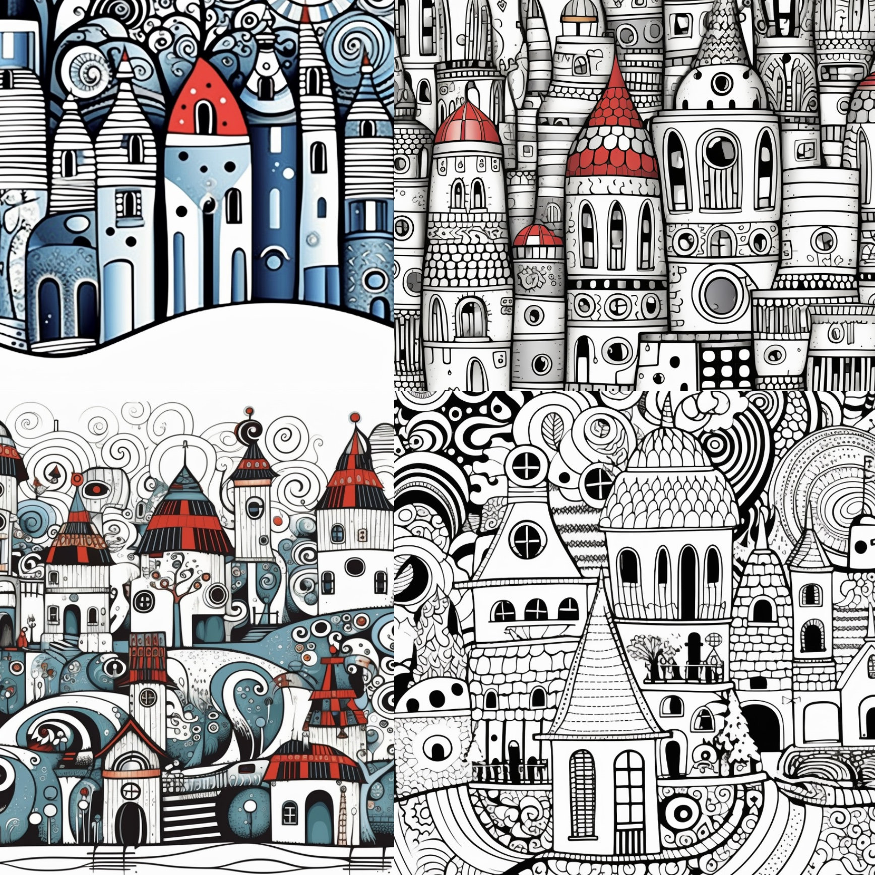 Hundertwasser Coloring Pages Christmas 2024 Edition Exclusive On Etsy Digital Pdf
