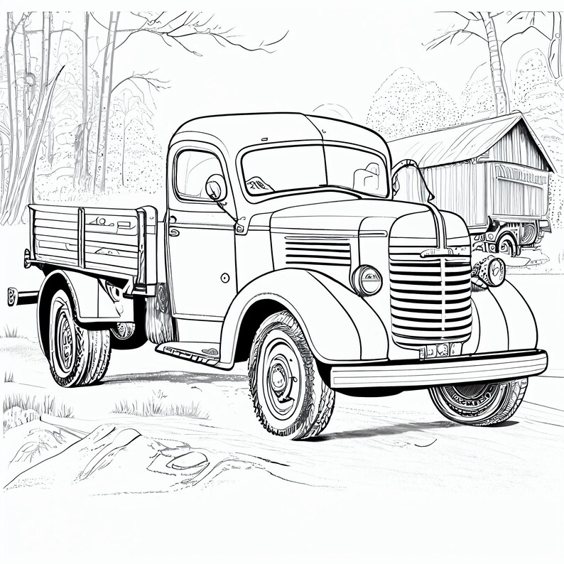 Trucks Galore Exciting Coloring Pages for Kids 21 Pages - Etsy