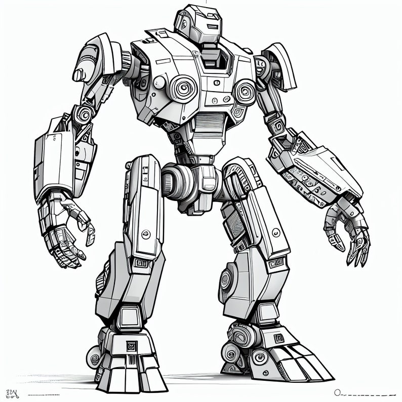 33 Printable Robot Coloring Pages for Kids and Adults: A Fun - Etsy