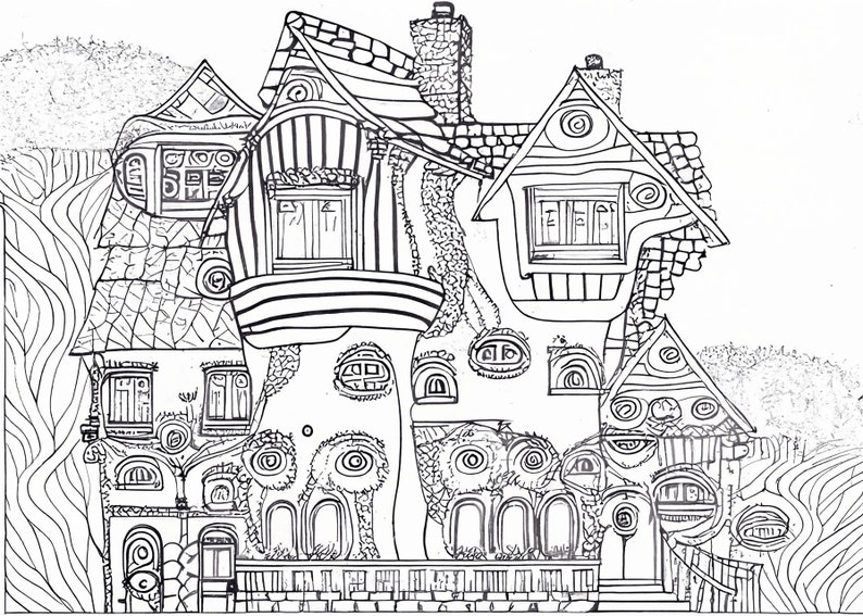 70 Hundertwasser Coloring Pages 2nd Edition 2023 Instant - Etsy UK