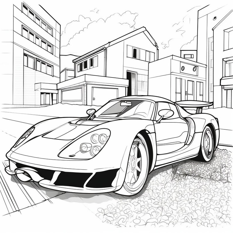 30 Fun Cars: Coloring Pages for Kids Explore Vehicles and - Etsy