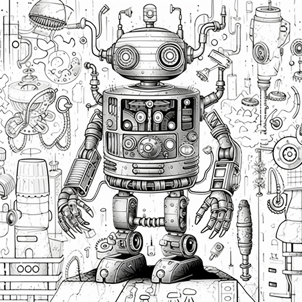 Techno-wonder Robot 20 Coloring Pages || PDF INSTANT DOWNLOAD #robots ...