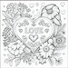 12 Love-themed Coloring Pages for Kids and Adults - Instant Download ...