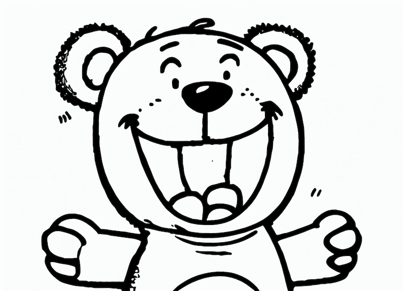 Giggles and Grins: 11 Laughing Teddy Bear Coloring Pages to Delight and ...