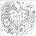 12 Love-themed Coloring Pages for Kids and Adults - Instant Download ...