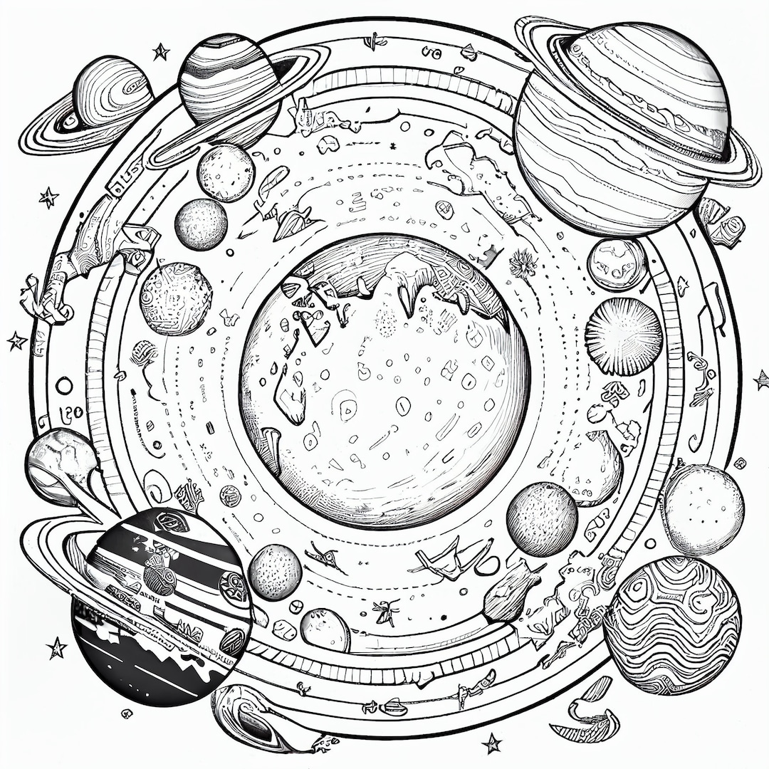 Planets Coloring Pages – 20 Printable Space Coloring Sheets | DIN A4 ...