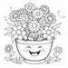 Smiling Blooms: Flower Pot Coloring Pages Filled With Joy and ...