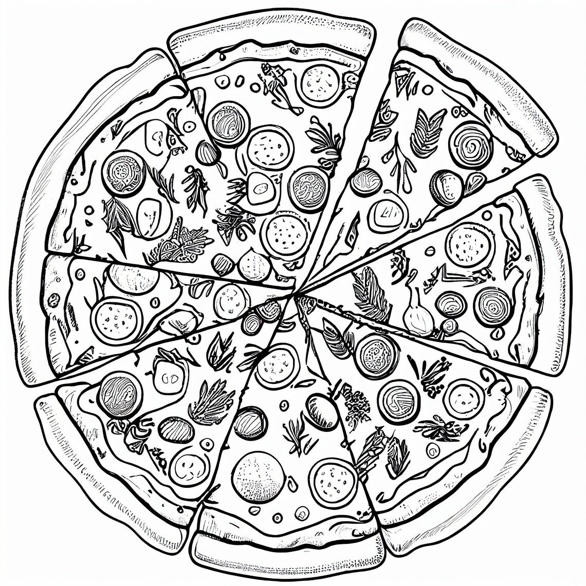 Deliciously Fun: Pizza Coloring Pages for Pizza Lovers of All Ages 24 ...