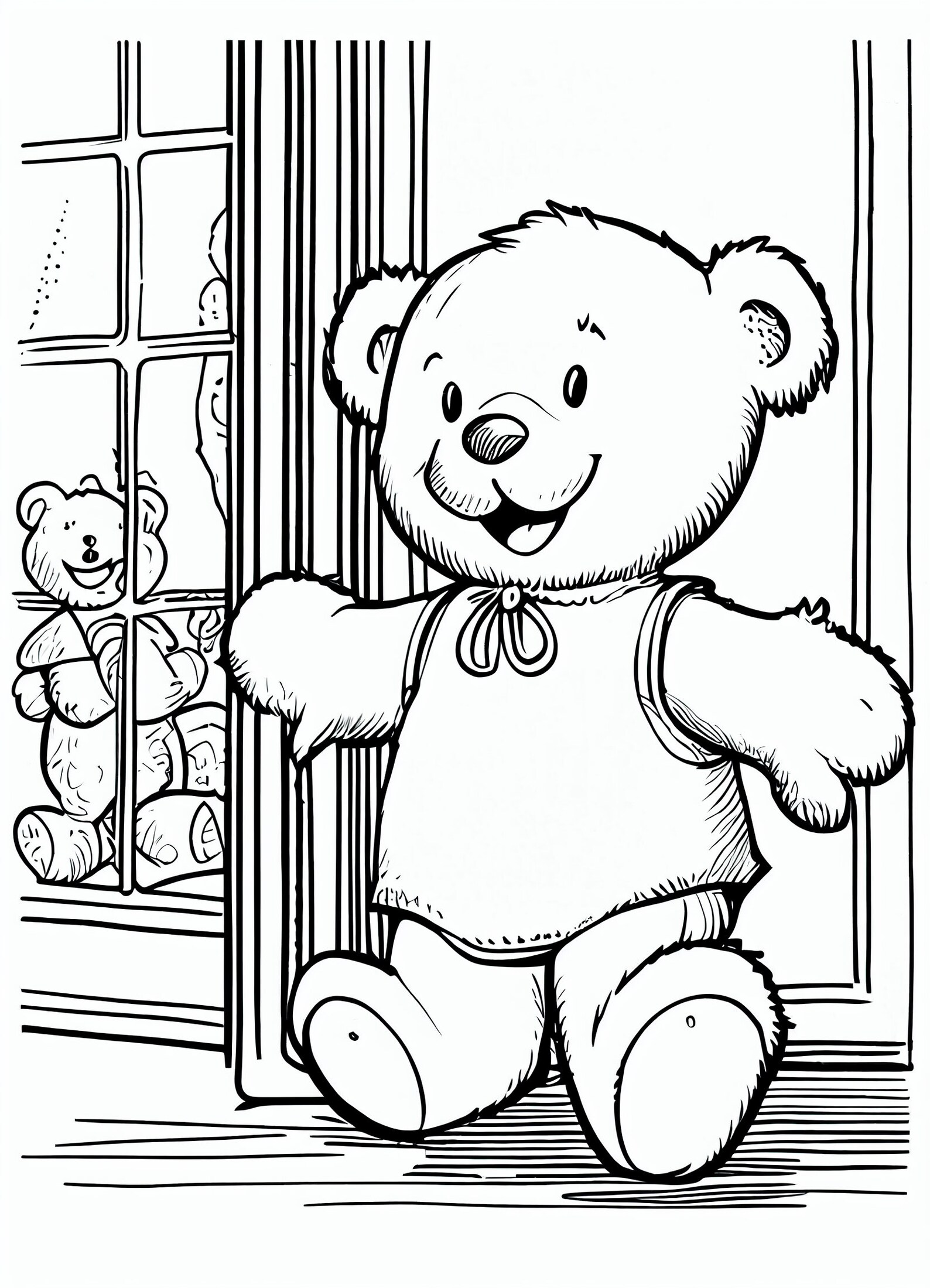 Joyful Chuckles: 7 Laughing Teddy Bear Coloring Pages in DIN A4 Size ...