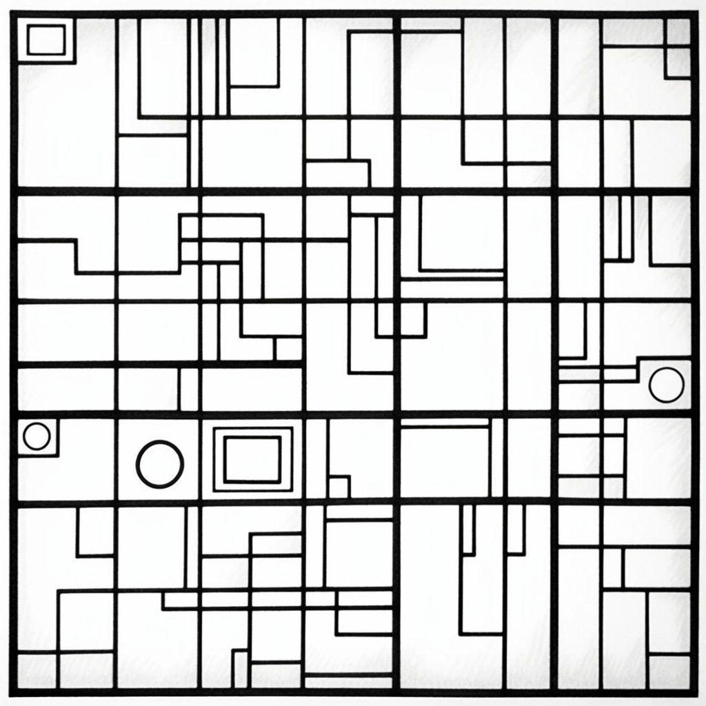 Piet Mondrian Coloring Pages 30 Colorful Geometry Pages Exploring Piet Mondrians World