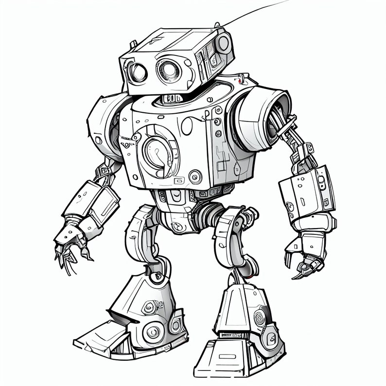 33 Printable Robot Coloring Pages for Kids and Adults: A Fun - Etsy
