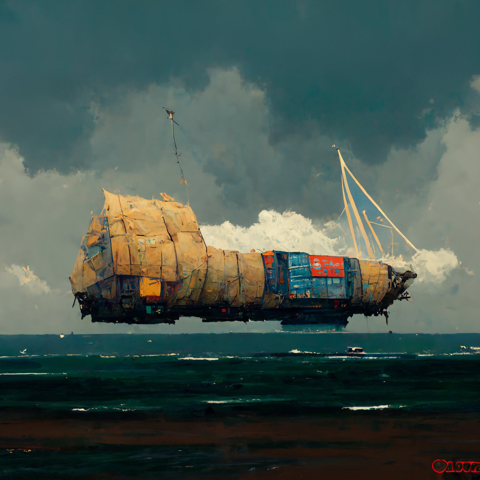 Flying Cargo Ship With Sails Digital Download 2022 - Etsy