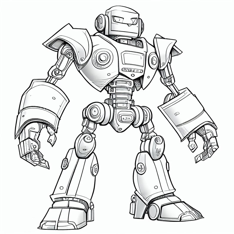 33 Printable Robot Coloring Pages for Kids and Adults: A Fun - Etsy
