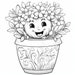 Smiling Blooms: Flower Pot Coloring Pages Filled With Joy and ...