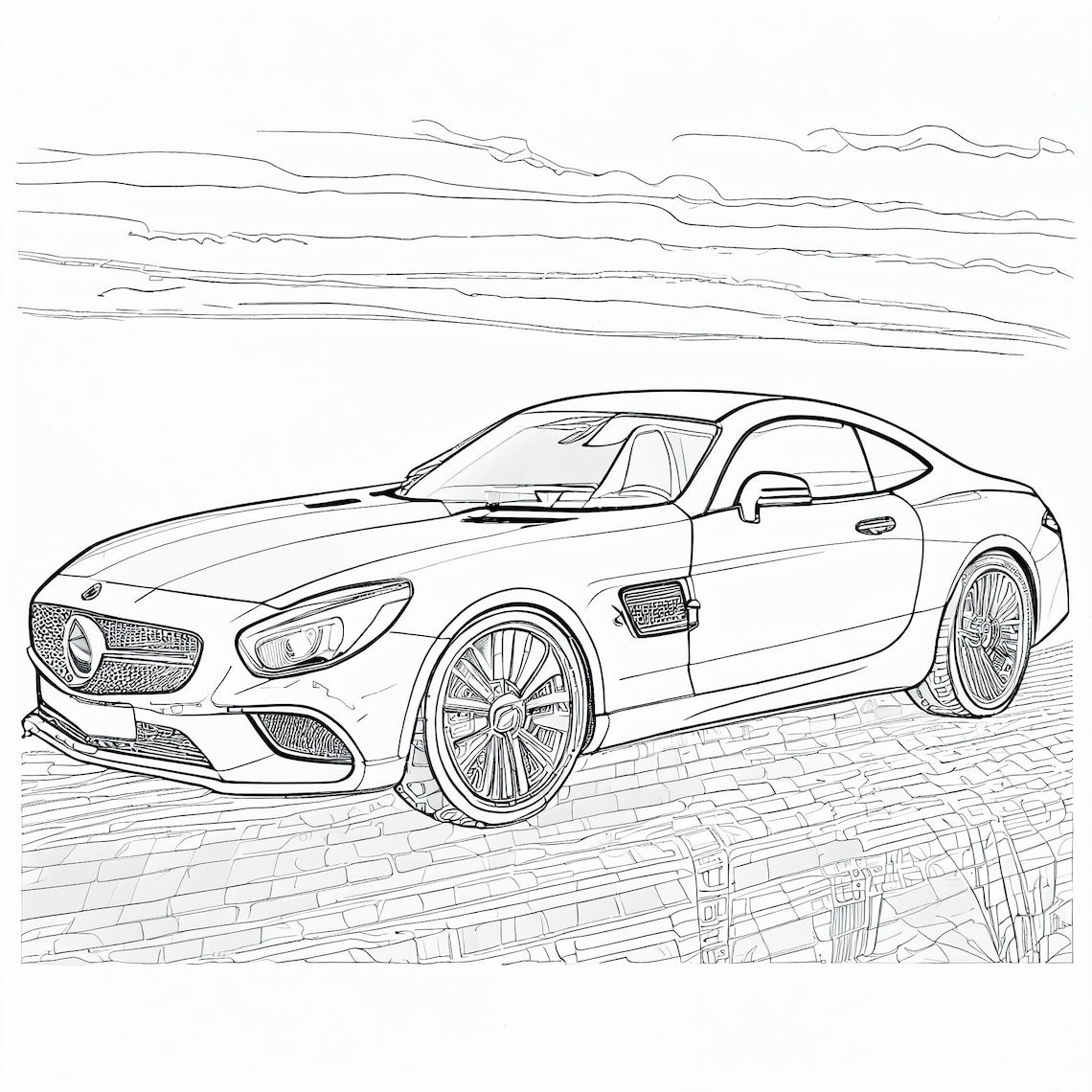 24 Mercedes Benz Coloring Pages for Kids and Adults Instant - Etsy