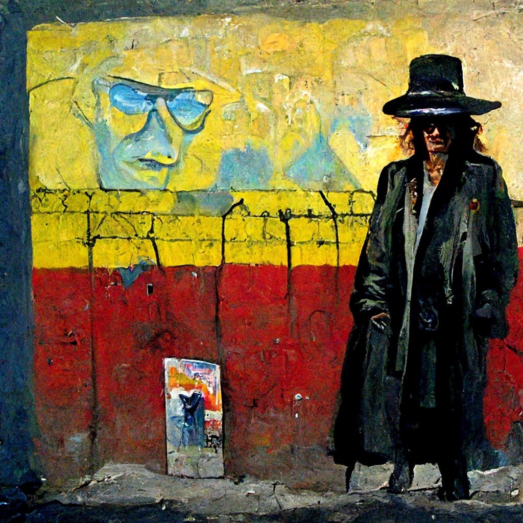 Udo Lindenberg and the Berlin Wall: Pop Art Digital Artwork for Sale ...