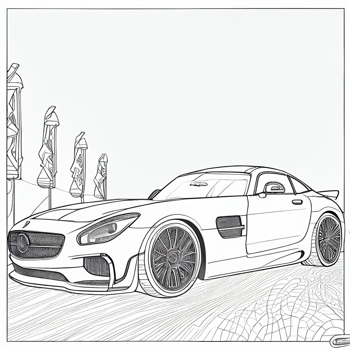 24 Mercedes Benz Coloring Pages for Kids and Adults - Instant Download ...