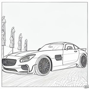 24 Mercedes Benz Coloring Pages for Kids and Adults - Instant Download ...