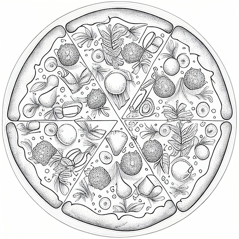 20 Unique Pizza Coloring Pages for All Pizza Lovers - Etsy