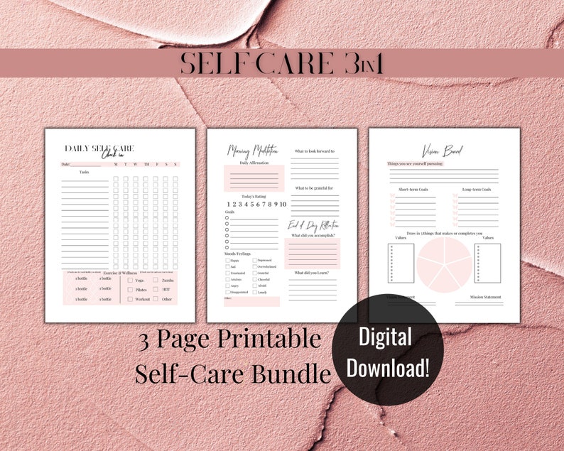 Self-care Checklist for Mental Stability and Wellness, Morning ...