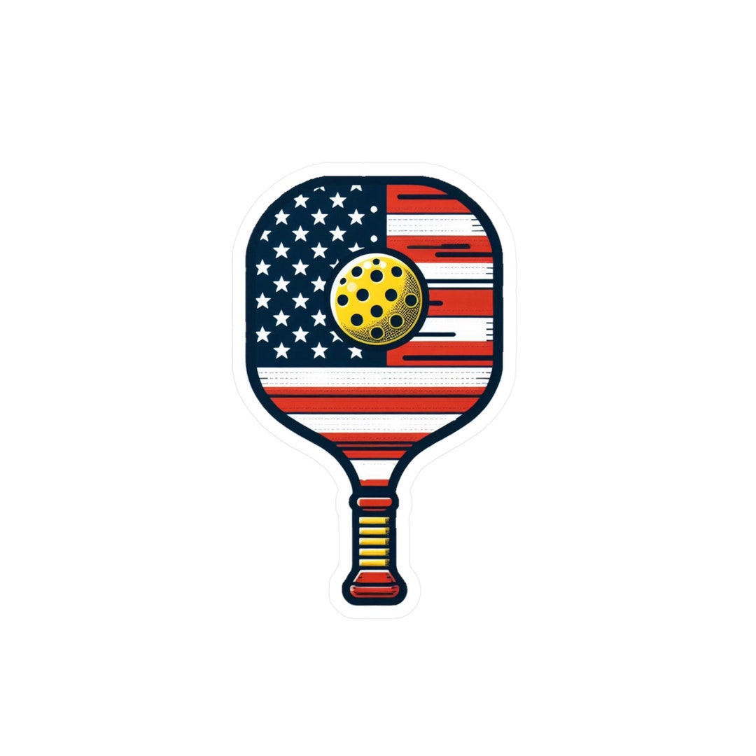 Pickleball Vinyl Decal, Pickleball Sticker, American Flag Pickleball ...