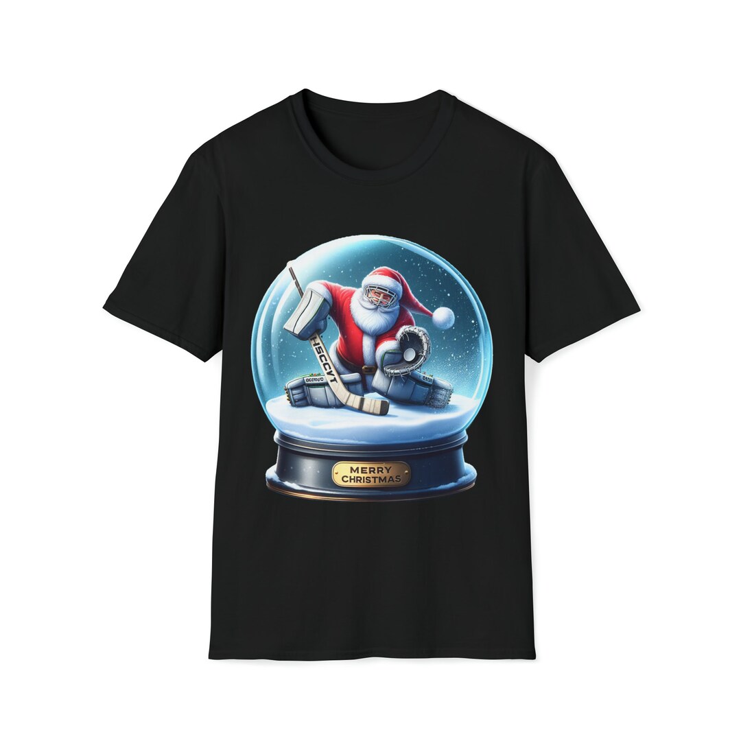 Santa Hockey Goalie Snow Globe Series #2 T-shirt Merry Christmas ...