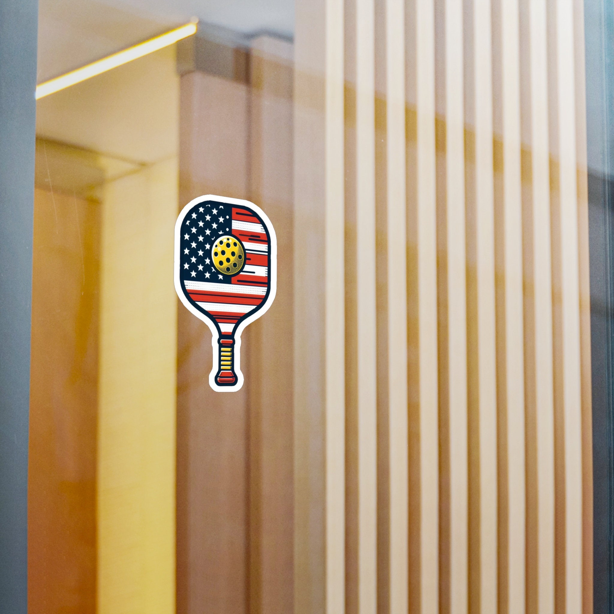 Pickleball Vinyl Decal, Pickleball Sticker, American Flag Pickleball ...