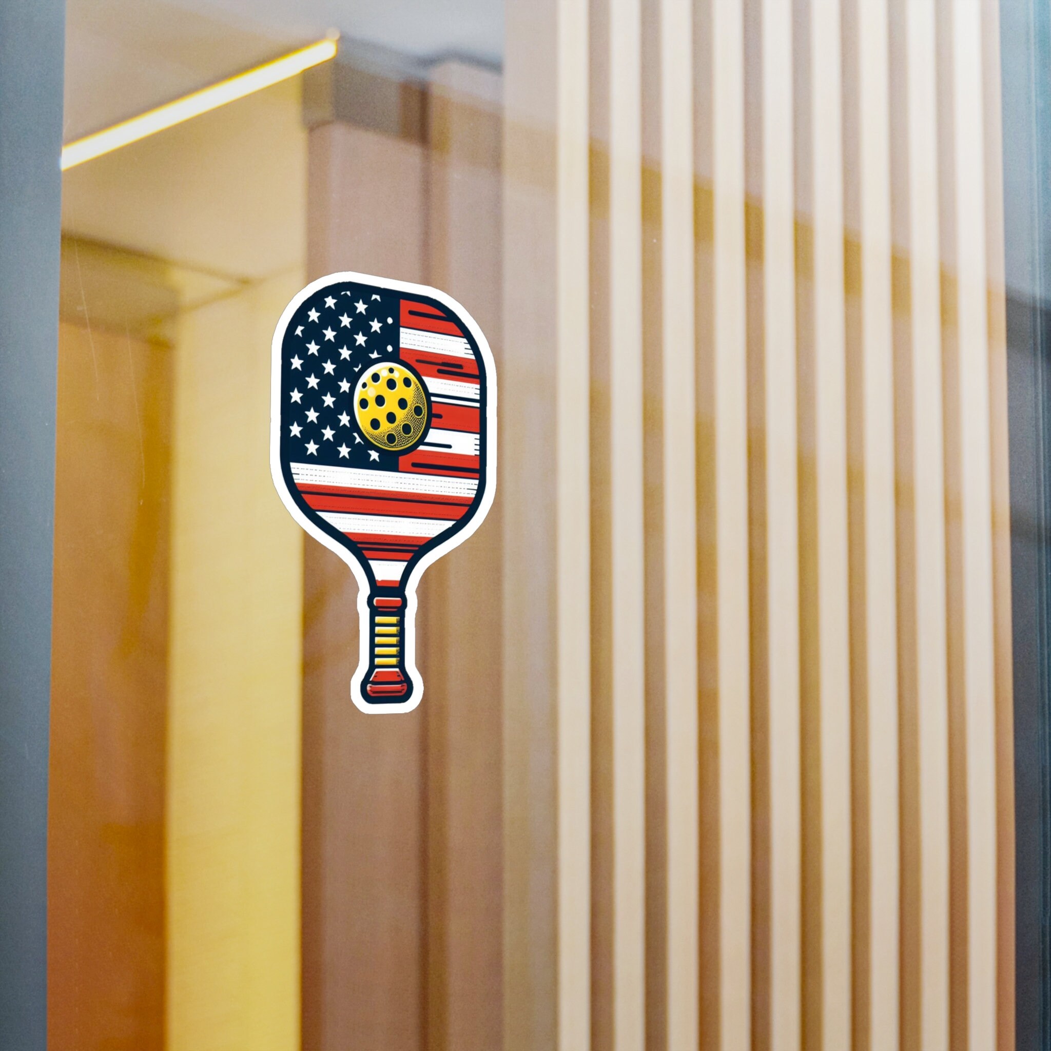 Pickleball Vinyl Decal 4x6 Pickleball Sticker, American Flag Pickleball ...