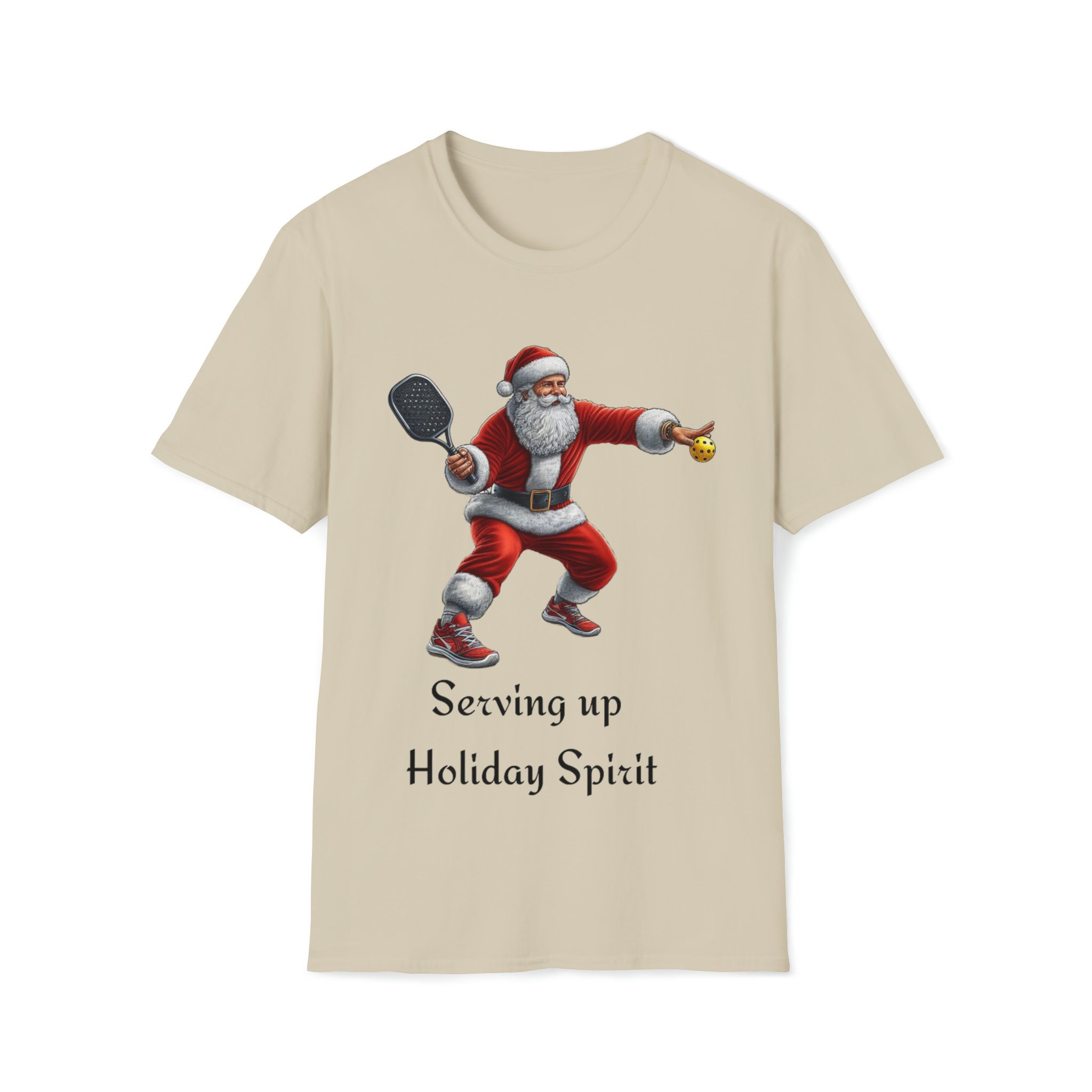 Santa Serving up Holiday Spirit Pickleball T-shirt Merry Christmas ...