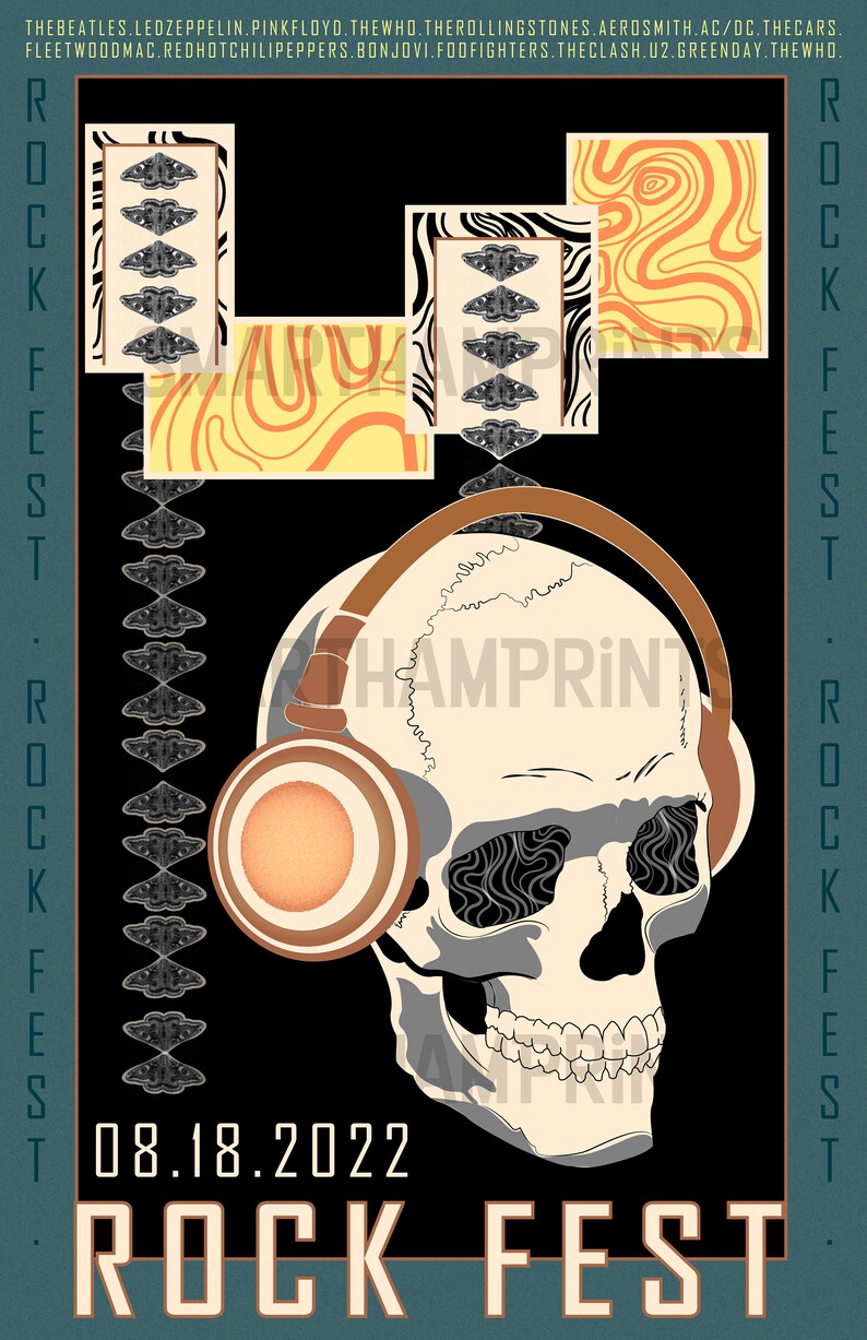 Fake Music Festival Poster, Music Printable Wall Art, Instant Download ...