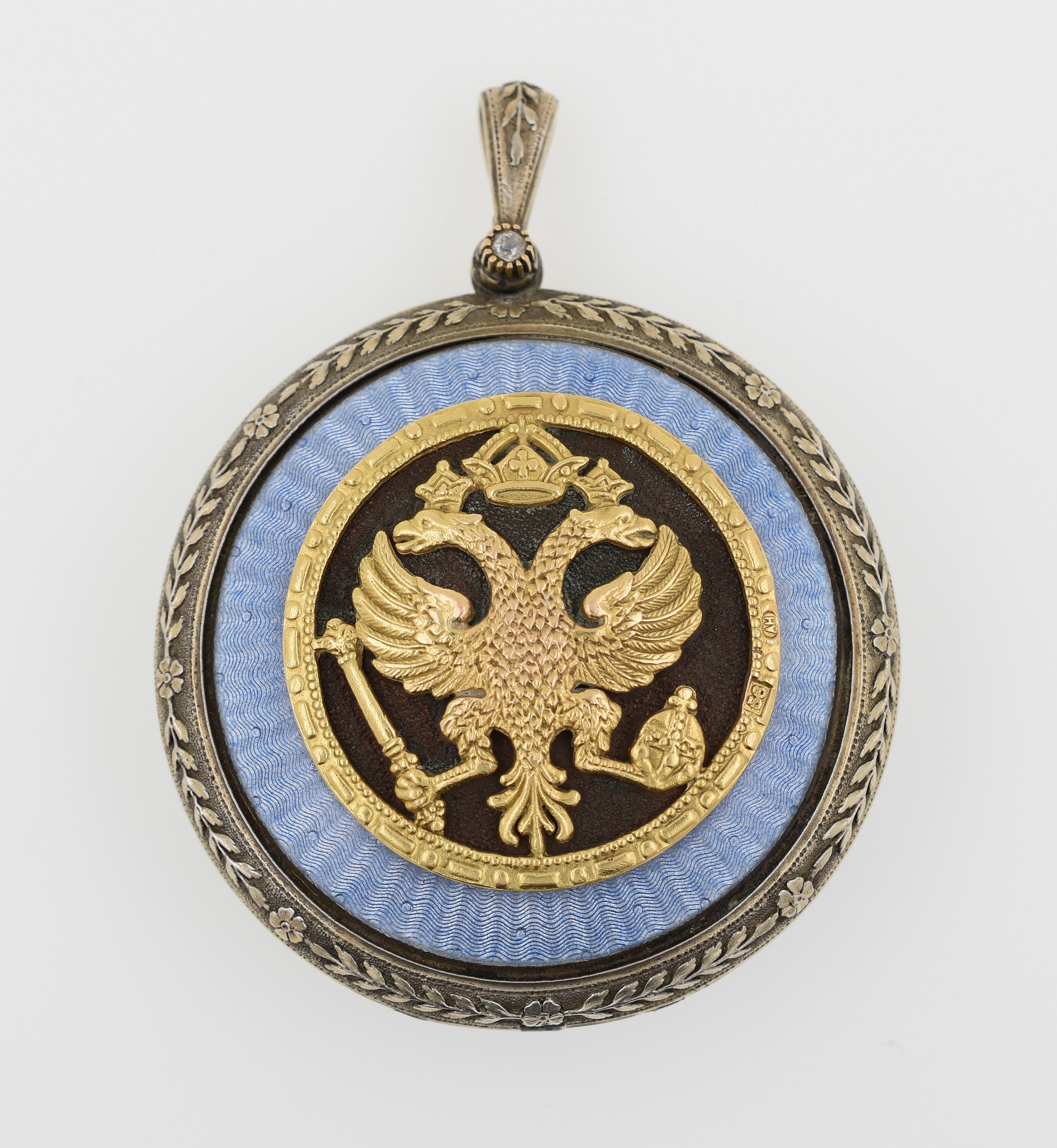 Antique Fabergé Imperial Jeweled Powder Compact Pendant (A.W. Holmstrom ...