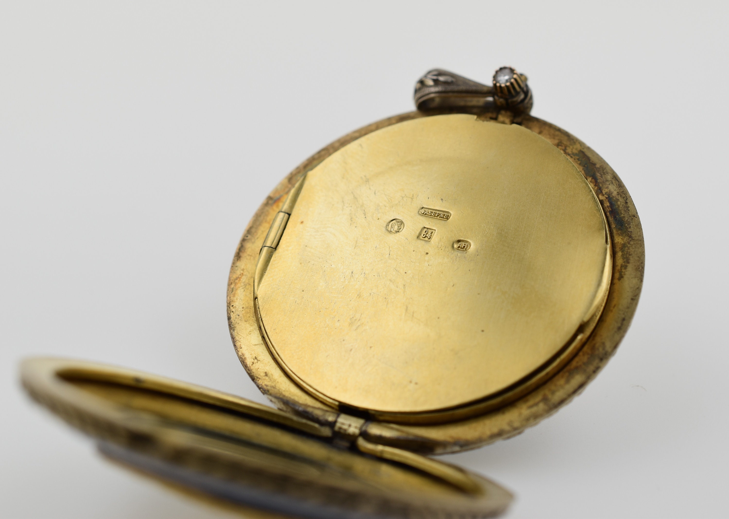 Antique Fabergé Imperial Jeweled Powder Compact Pendant A.W. Holmstrom ...